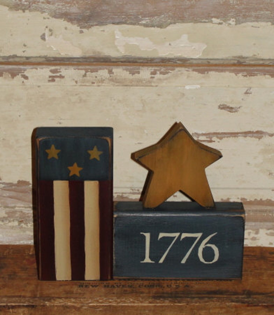 Primitive Americana 1776 Flag and Star Block Set-patriotic-4th - Etsy