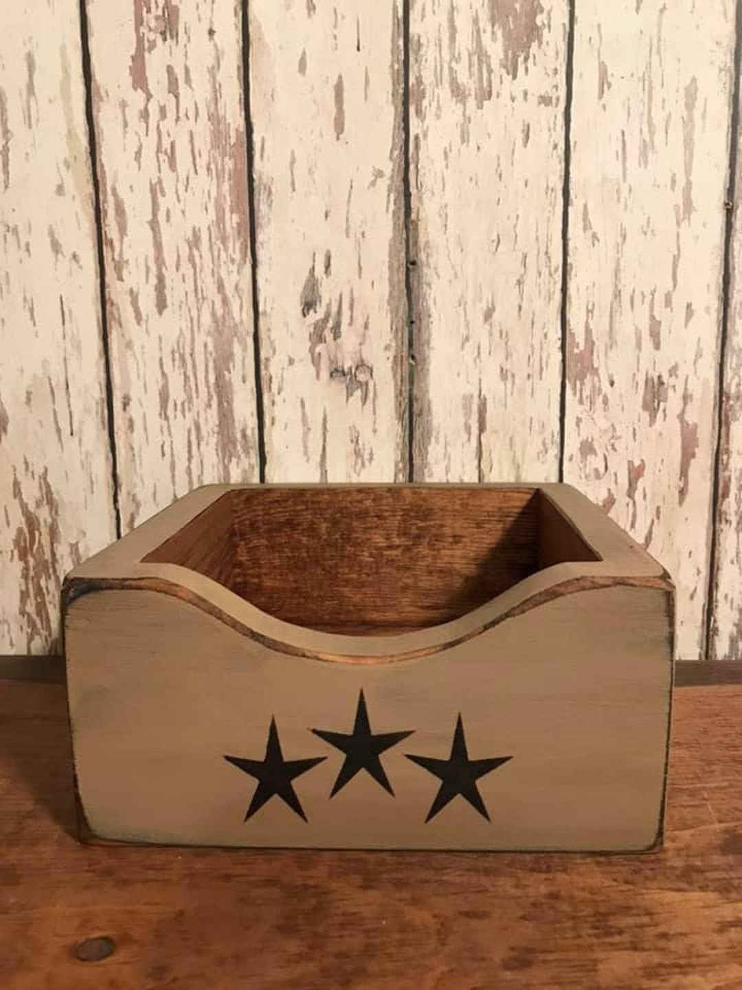 Primitive Small Star Wood Box - Candle Box - Handmade - Color Choices ...