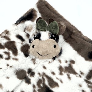 Minky Cow Lovey, Farm Theme Baby Blanket With Plush Cow Toy, Unique ...