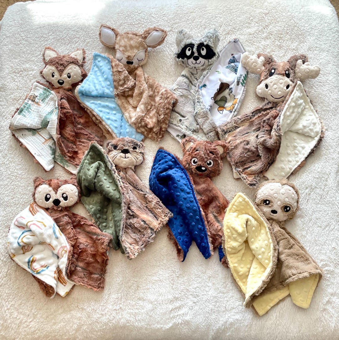 Choose Your Favorite Forest Animal Lovey/ultra Soft Minky Stuffed ...