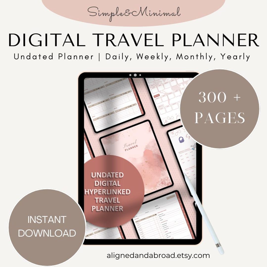 Digital Travel Planner for iPad (300+ Pages) | Hyperlinked Goodnotes ...