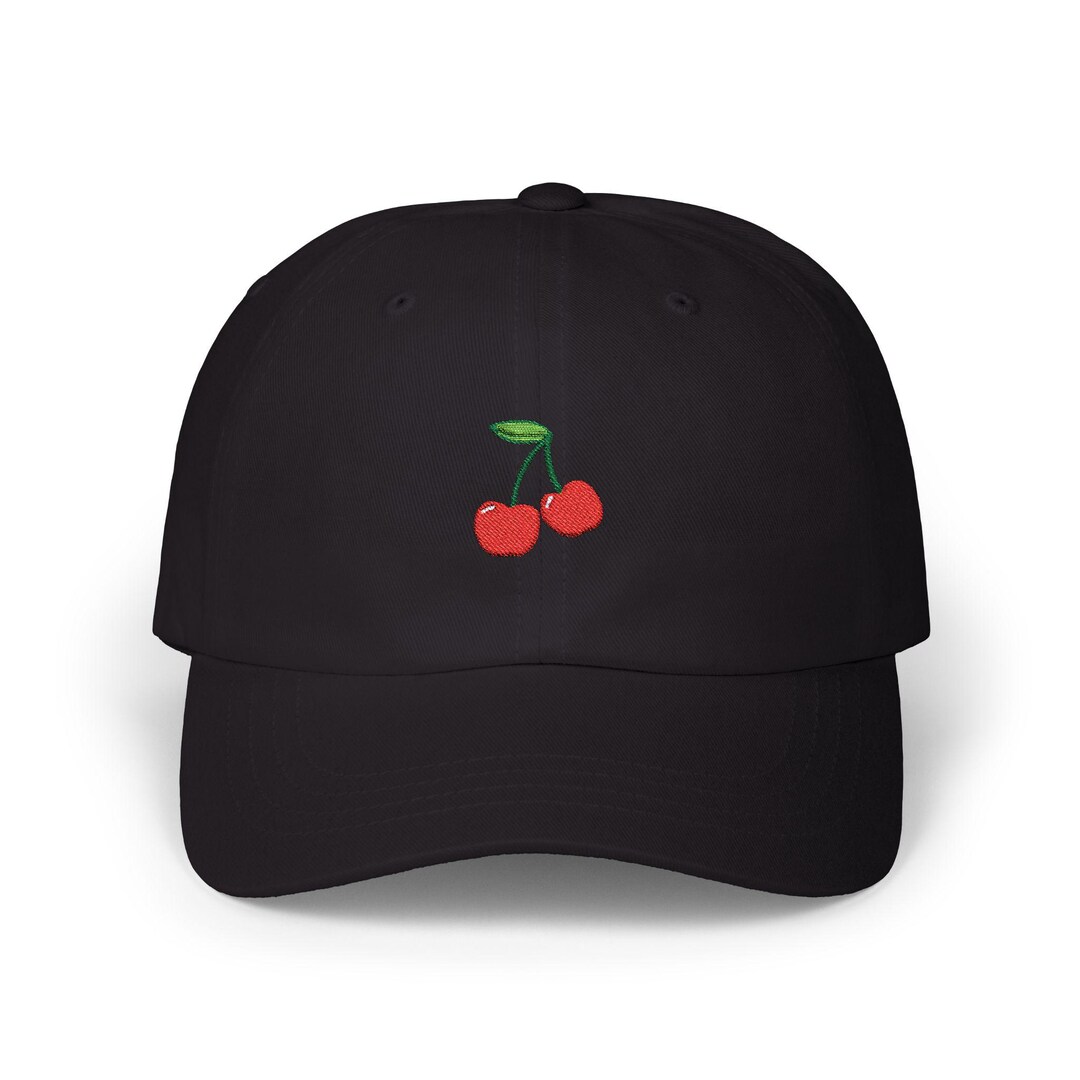 Embroidered Cherries Baseball Cap, Minimalist Cotton Hat - Etsy