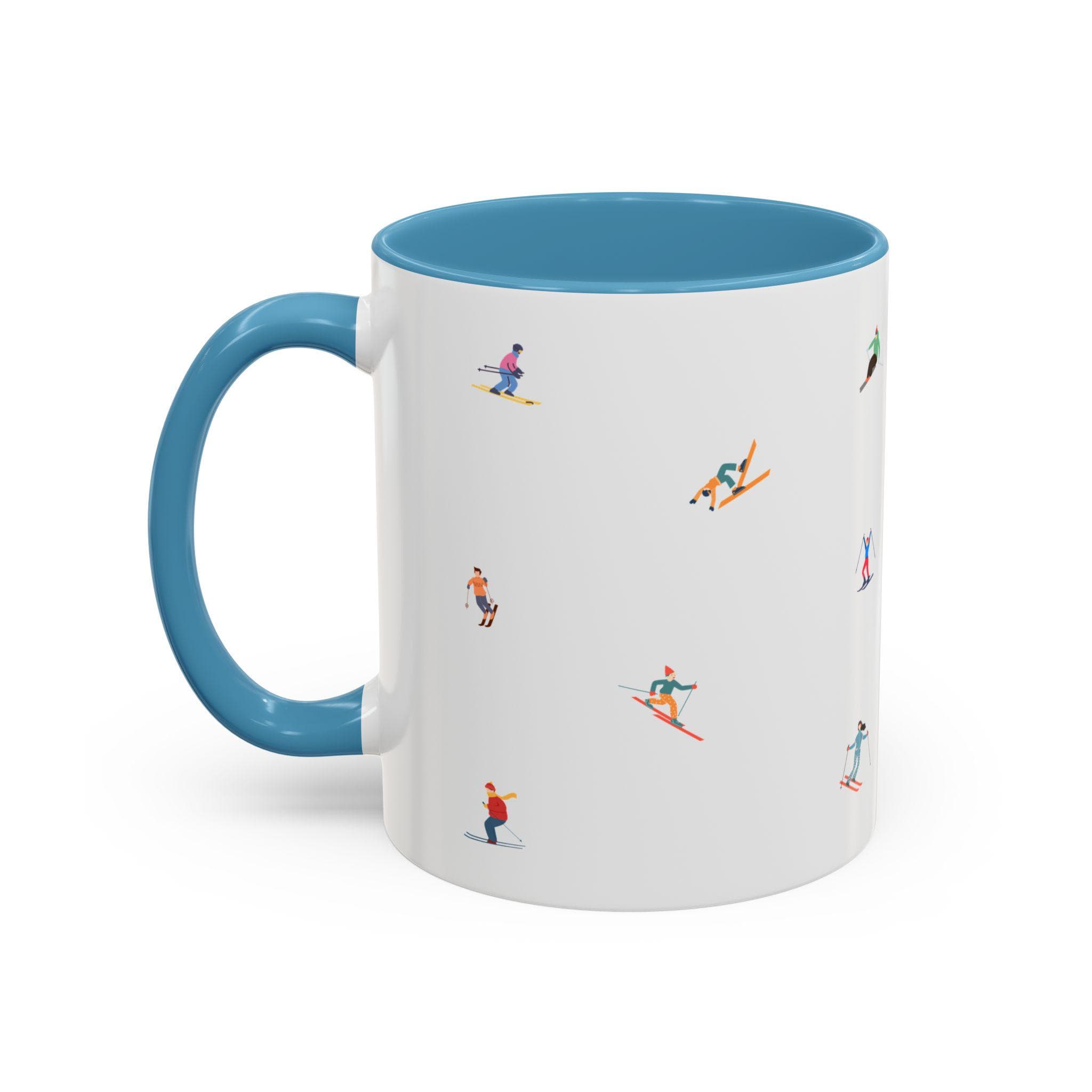 Holiday Skiers Coffee Mug, Christmas Coffee Cup, Winter Skiing Tea Cup ...