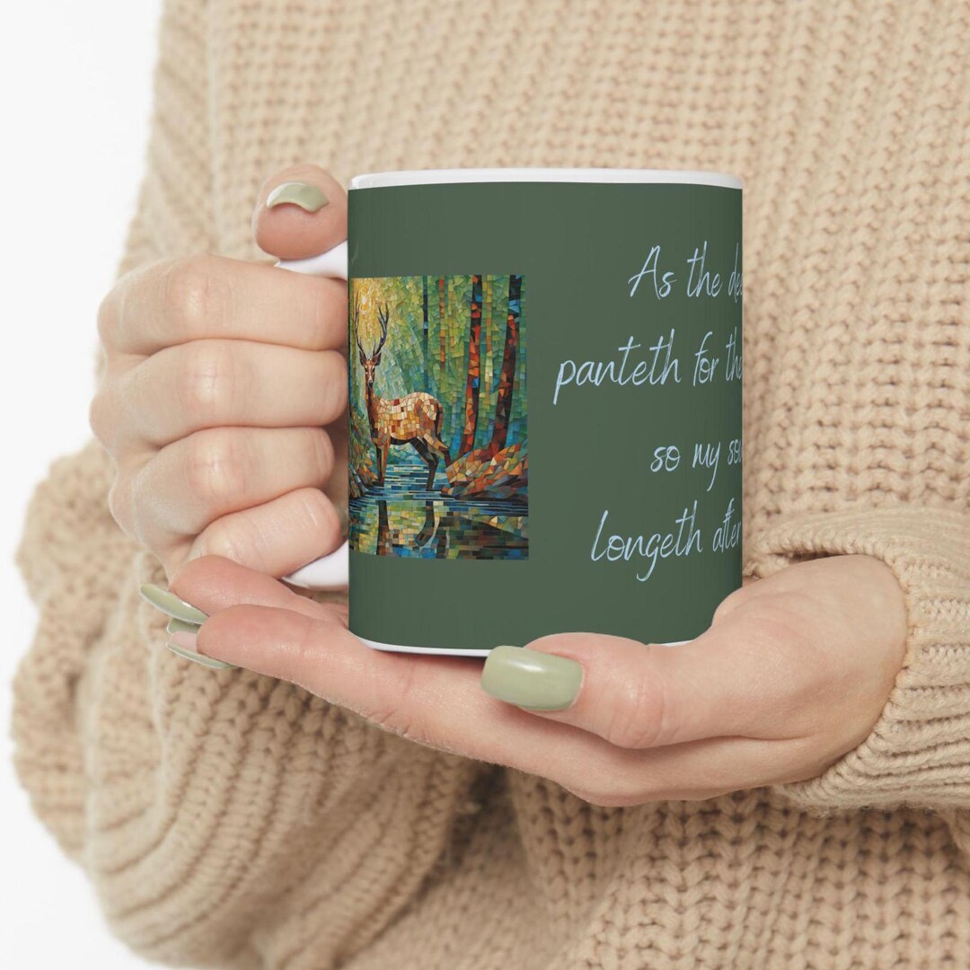 Christian Inspirational Ceramic Mug, Hymn 'as the Deer Panteth for the ...