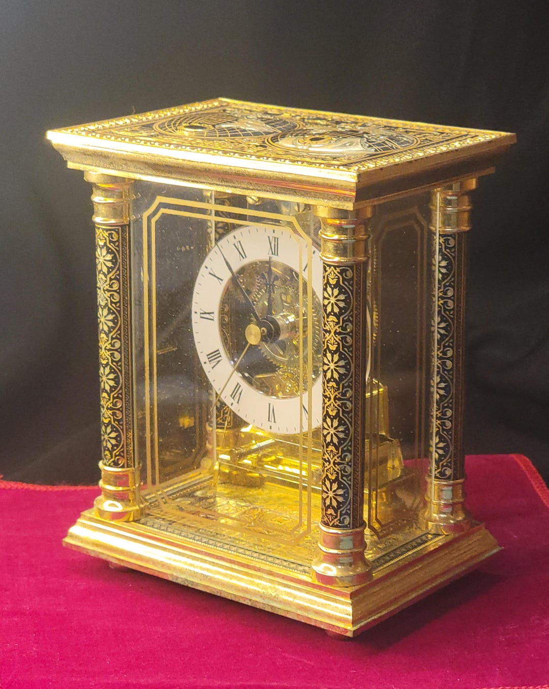 Vintage Damascene Clock – Handmade in Toledo, Spain | 24k & 18k Solid ...