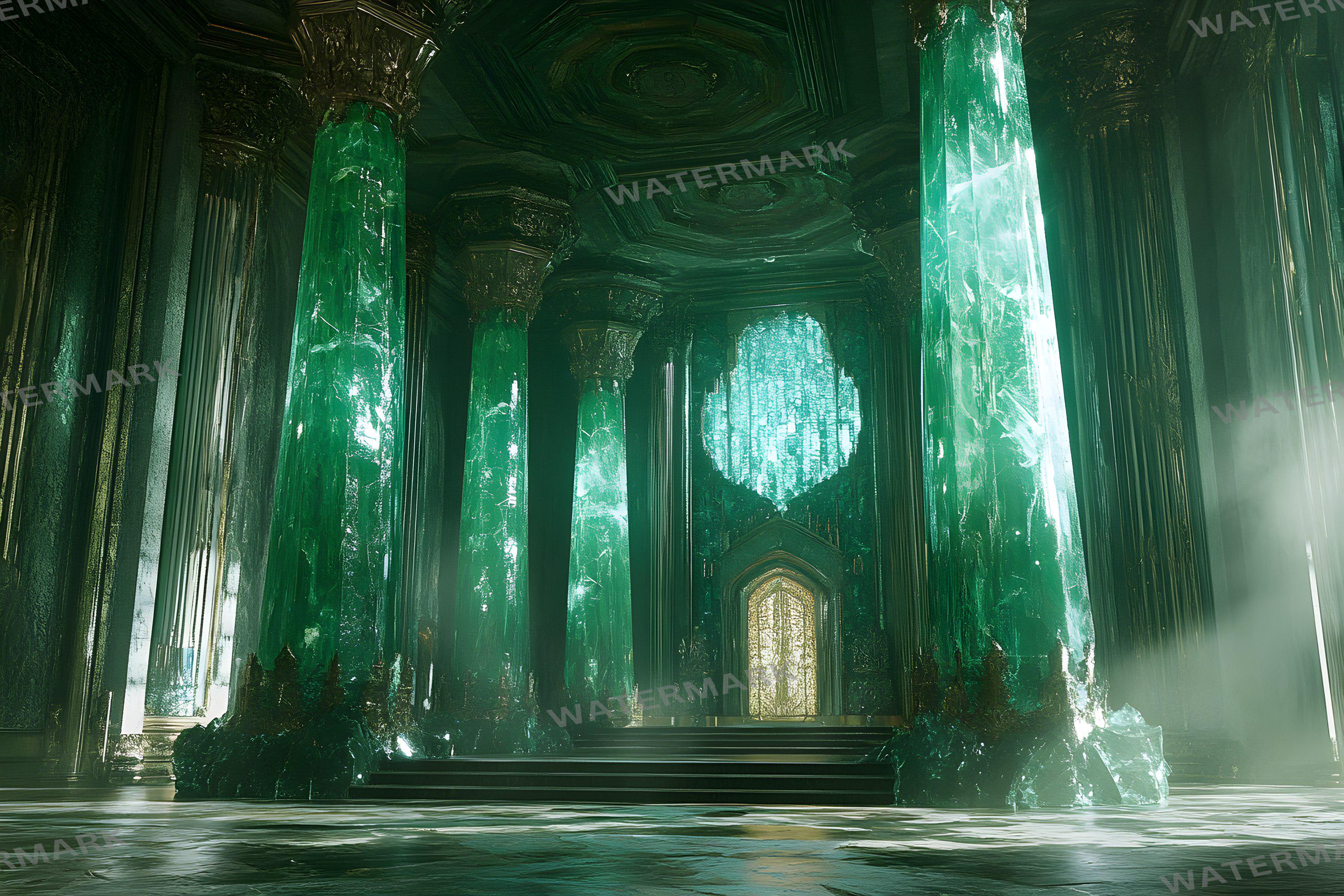 Emerald City Wizard of Oz Digital Backgrounds | Fantasy Green Cityscape ...