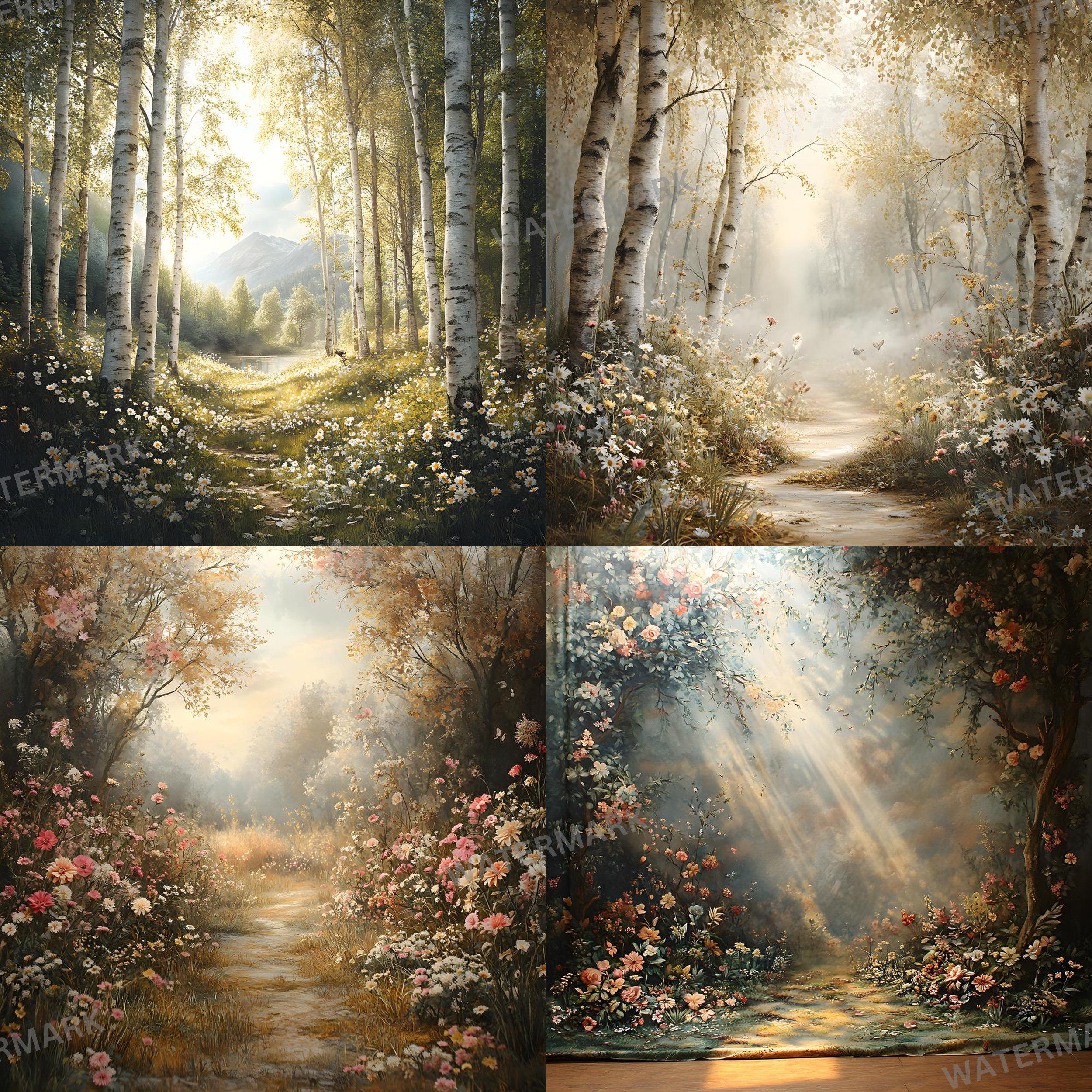 15 Woodland Glade Digital Backdrops - Magical Forest Photo Backdrops ...