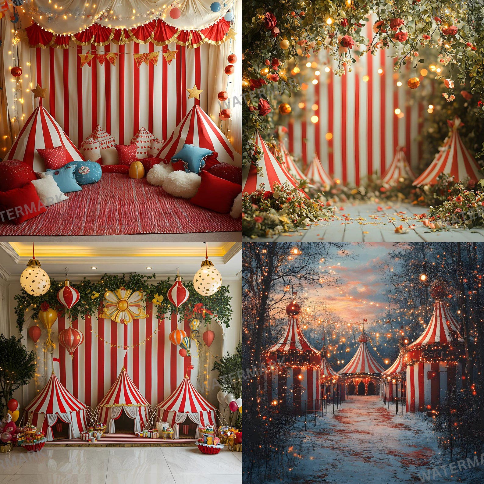 30 Circus Carnival Backdrops - Digital Overlays for Photoshop ...