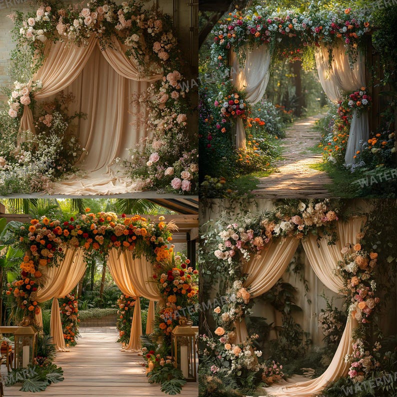 15 Magical Garden Wedding Backdrops | Photoshop Overlay, Weddings ...