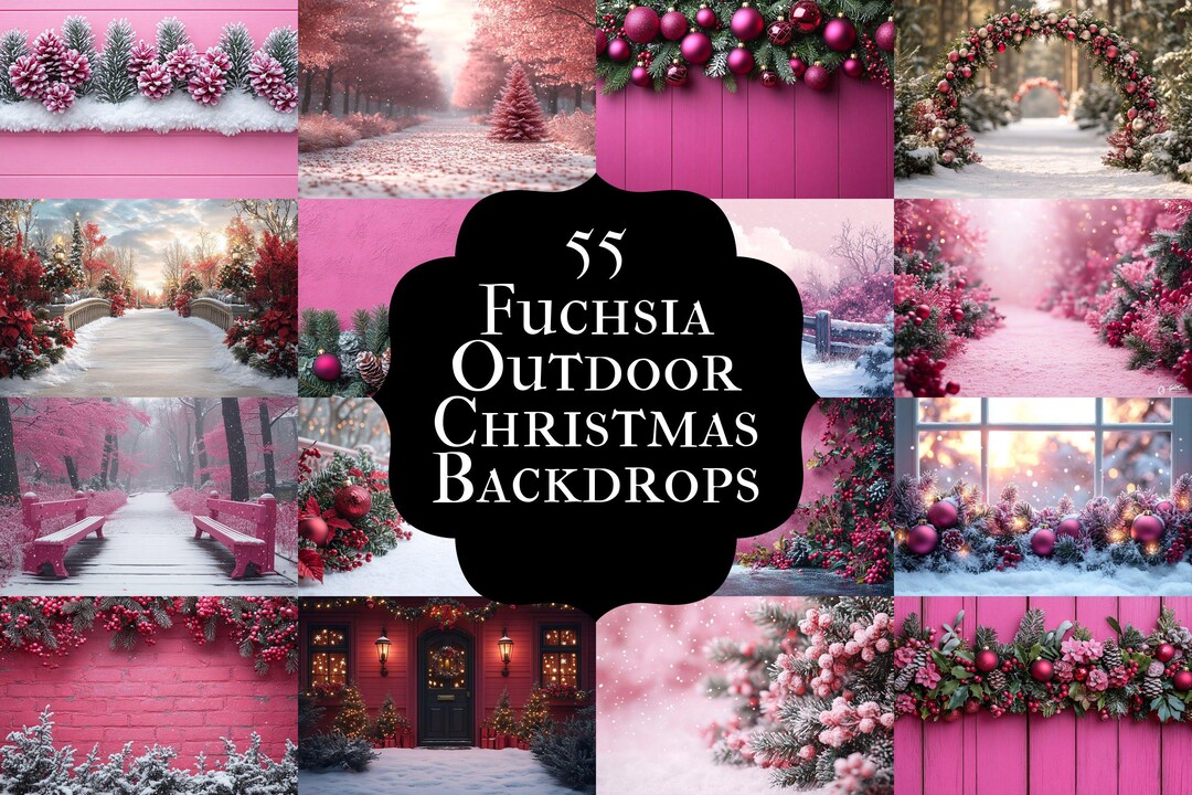 55 Fuchsia Outdoor Christmas Backdrops | Digital Winter Wonderland ...