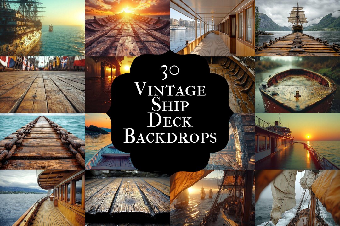 Vintage Ship Backdrop: 30 Jpgs for Nautical Photo Editing, Seafaring ...