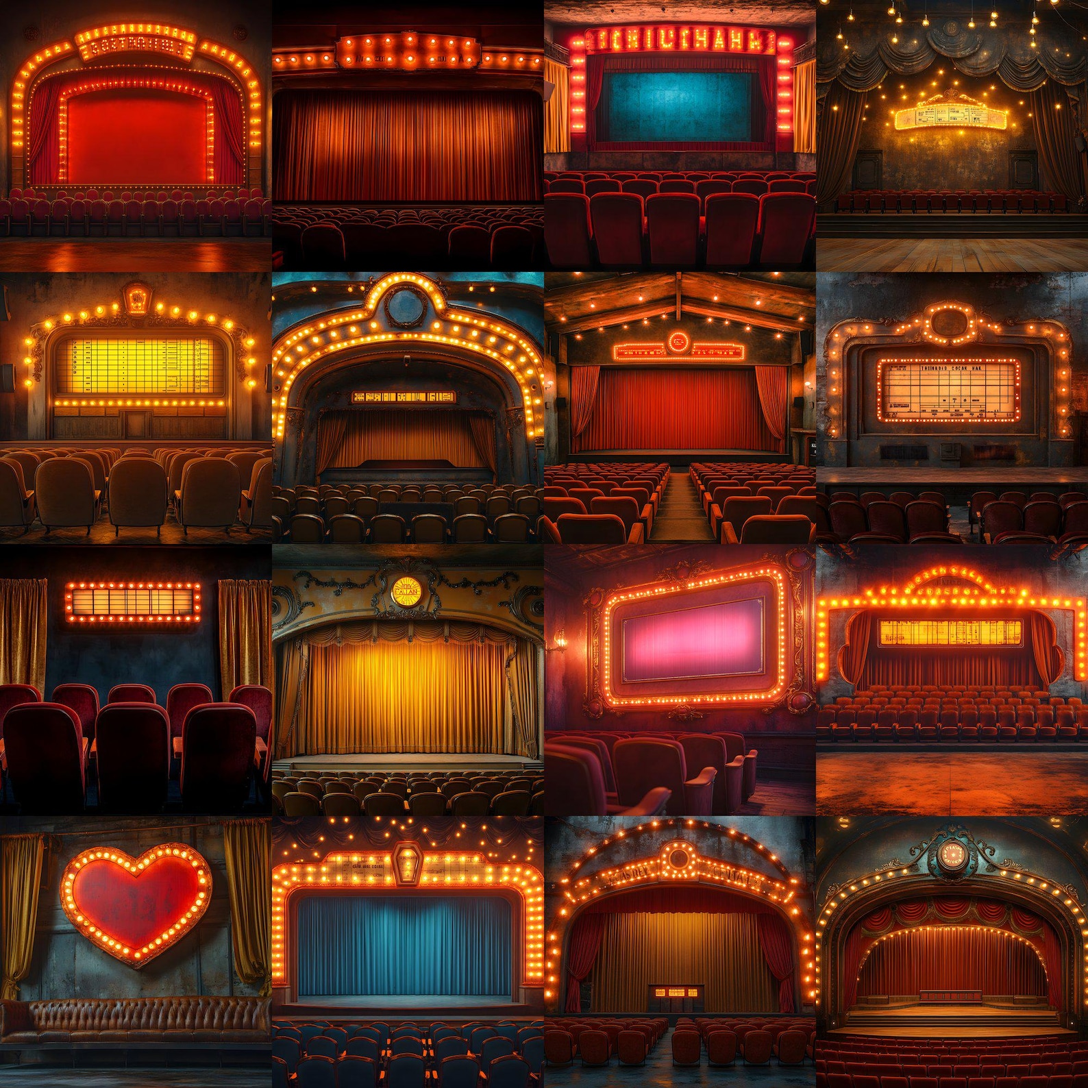 Vintage Cinema Hall Backdrops, Retro Movie Theater Backgrounds ...