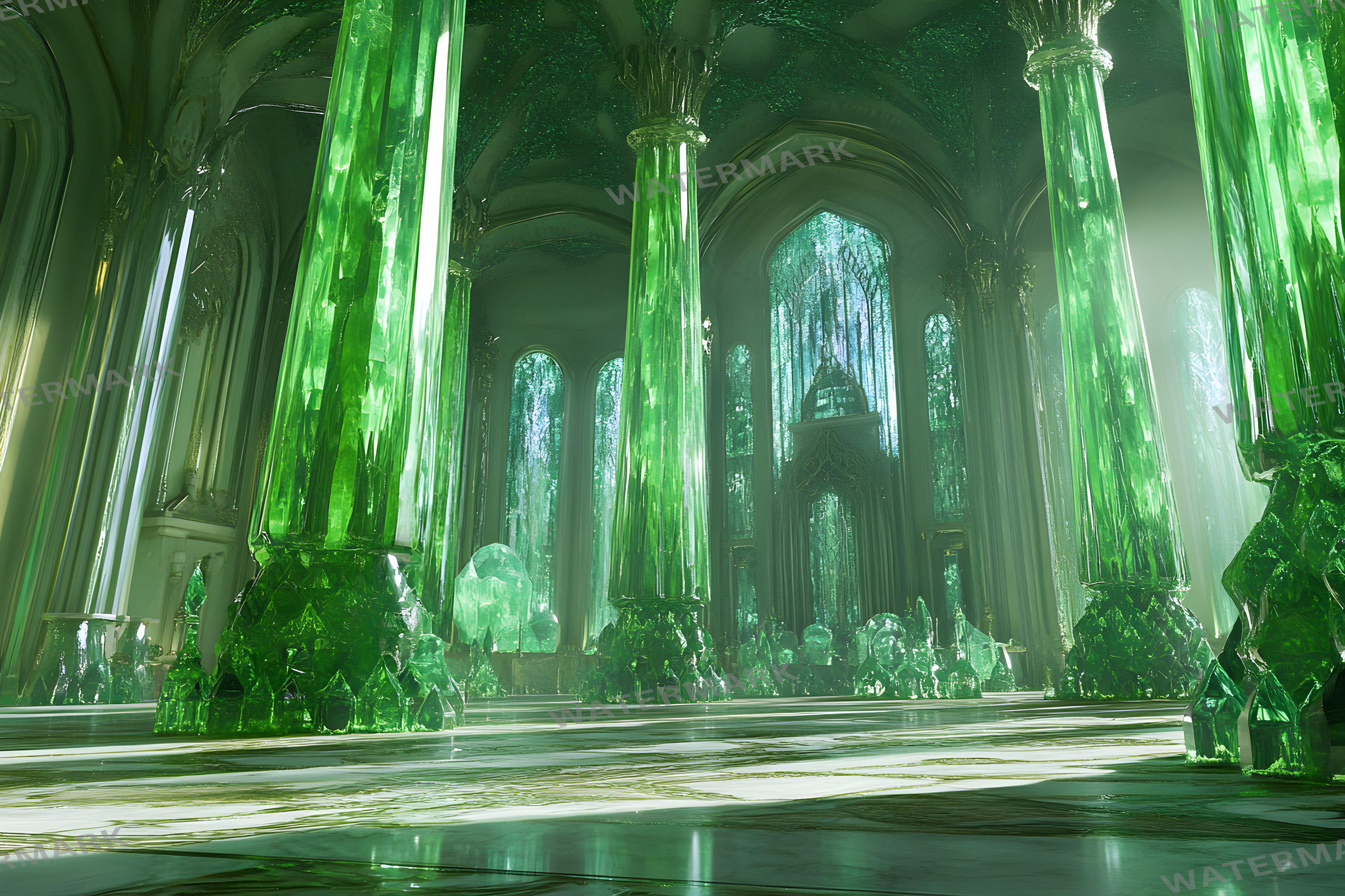 Emerald City Wizard of Oz Digital Backgrounds | Fantasy Green Cityscape ...