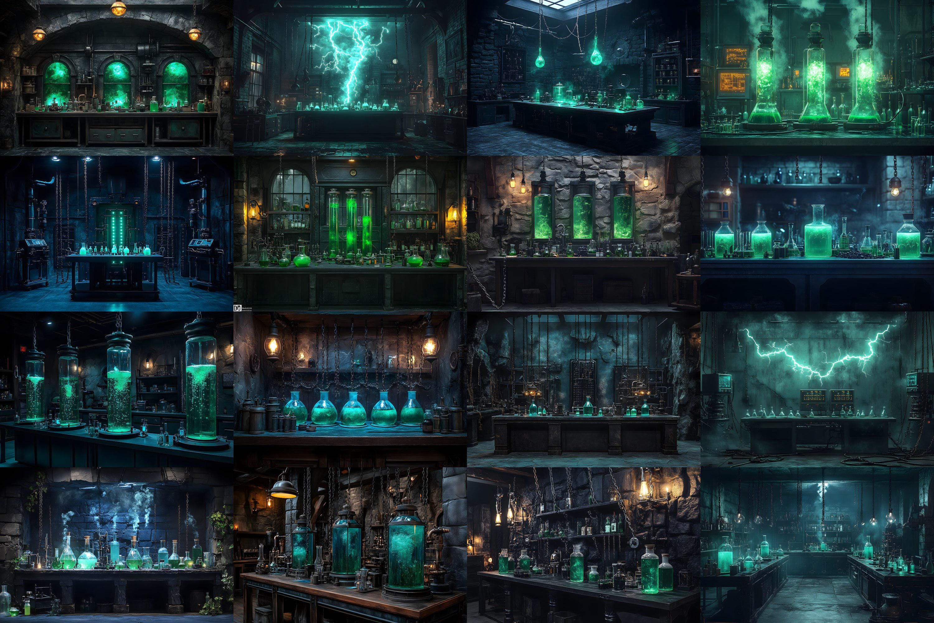 Mad Scientist Lab Backdrop, Dark Science Laboratory, Gothic Alchemy ...