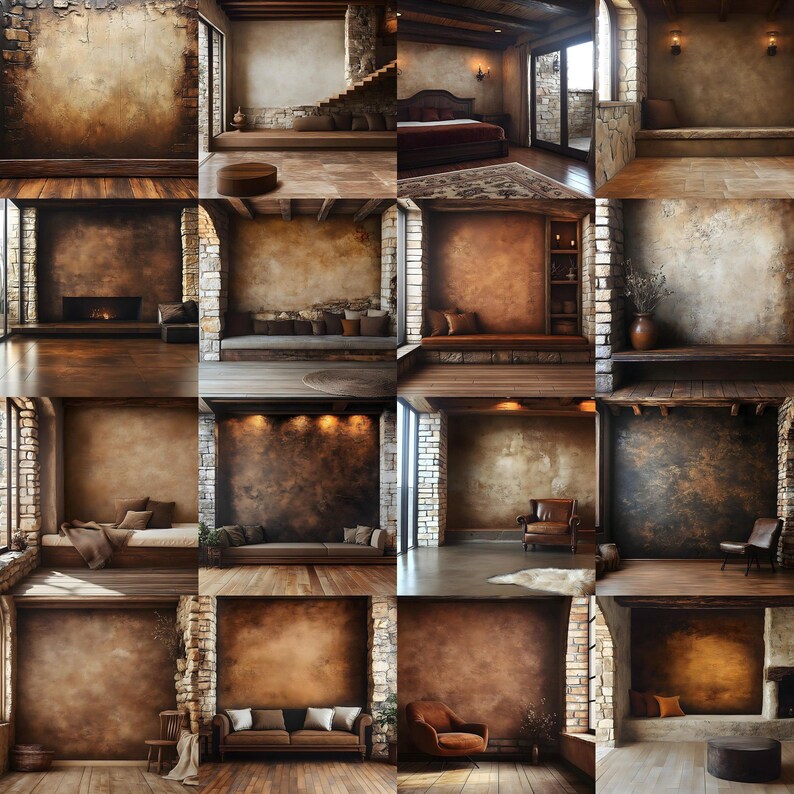 50 Vintage Brown Backdrops - Rustic Digital Backgrounds - Fine Art ...