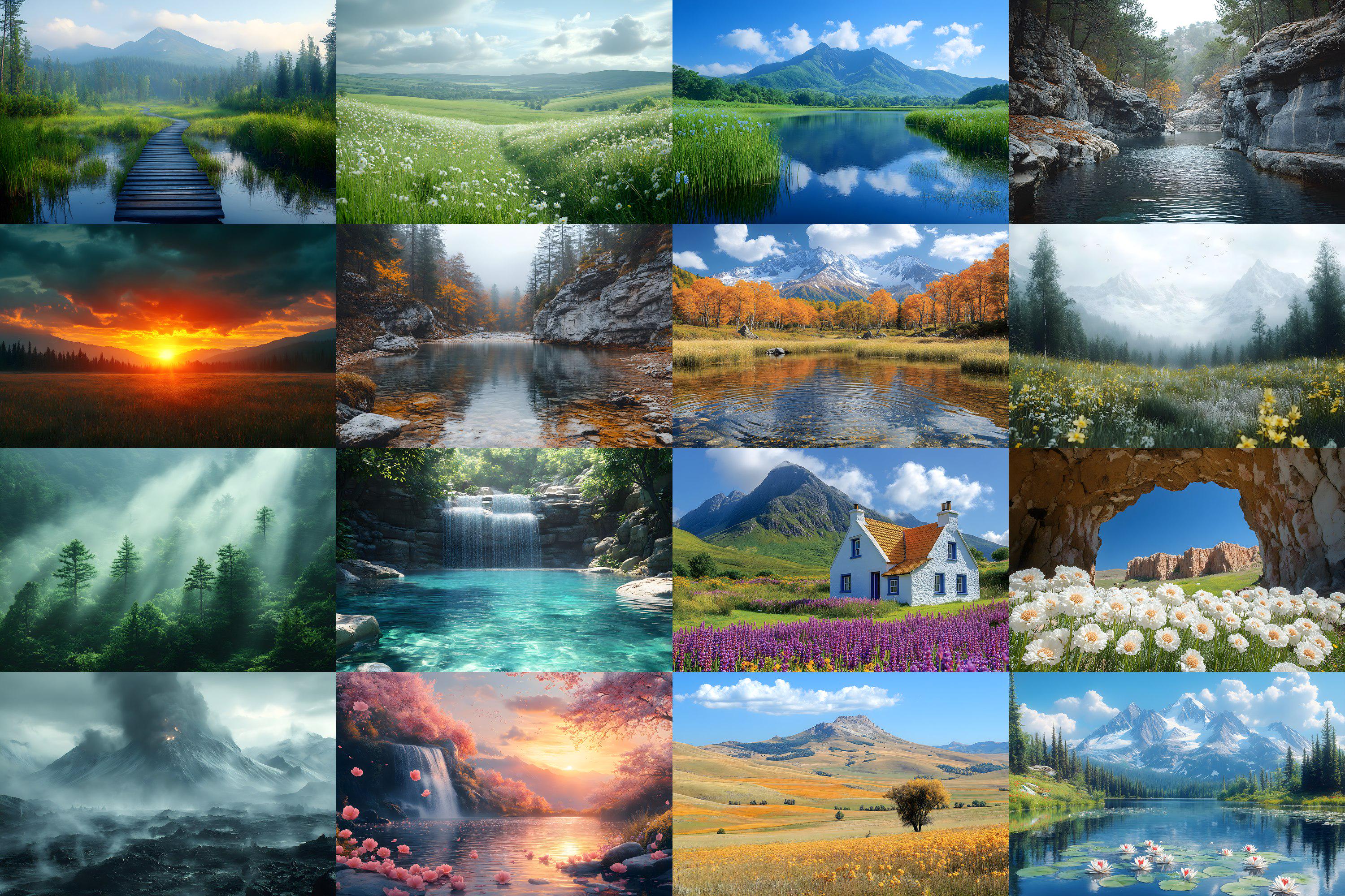 100 Natural Landscape Backdrops | Sunset Lake Digital Backgrounds ...