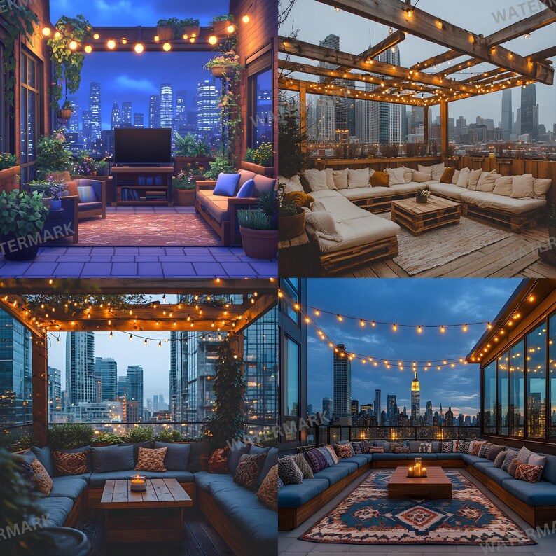 Urban Rooftop Photography Backdrops – 25 City View Jpgs (4096x4096px ...
