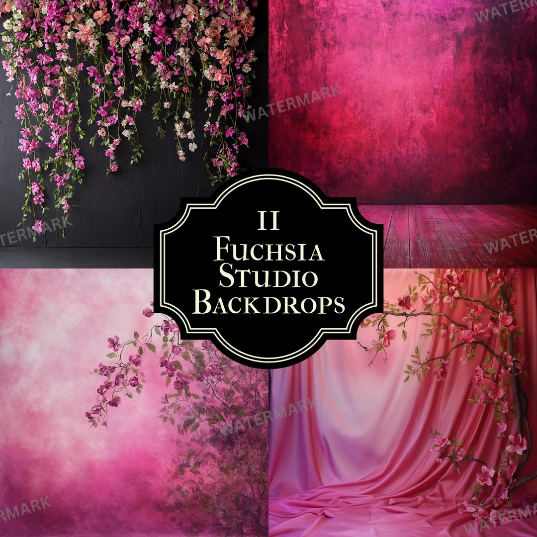 Fuchsia Floral Photography Backdrops – Studio Portrait Textures (JPG ...