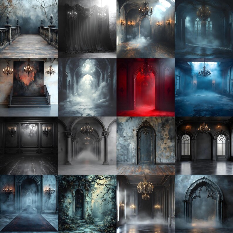 60 Gothic Digital Backdrops | Dark Photography Overlays (4096x4096px ...