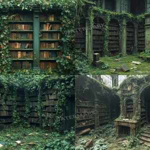 Forgotten Library Secrets Overlay – Mysterious Old-world Backgrounds ...