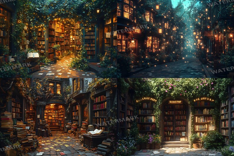 10 Magical Bookshop Alley Backdrops Enchanted Library & Vintage ...