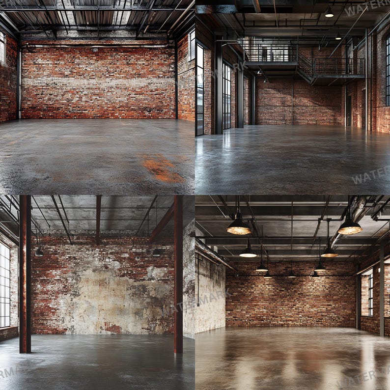 11 Urban Loft Backdrops | Industrial Warehouse Photography Backgrounds ...