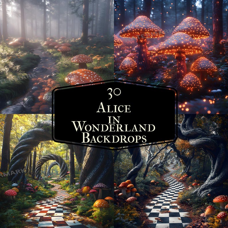 Alice in Wonderland Backdrops | Digital Fantasy Story Backgrounds ...