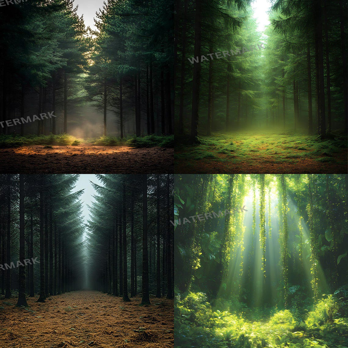 Misty Forest Photography Backdrops | 20 Foggy Woodland Scenes (digital ...