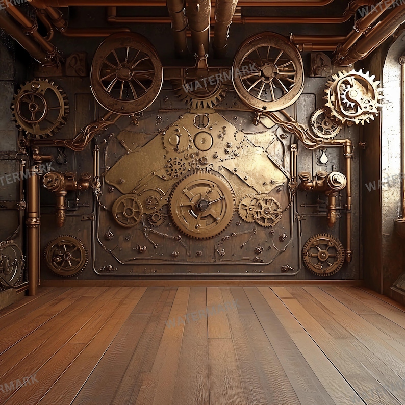 9 Steampunk Backdrops - Vintage Industrial Photography Backgrounds ...