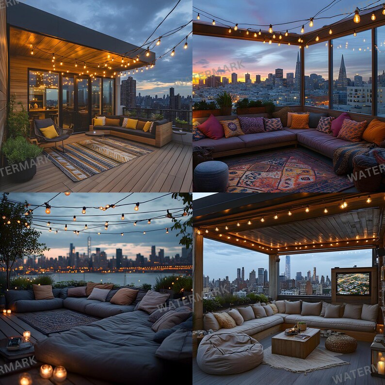Urban Rooftop Photography Backdrops – 25 City View Jpgs (4096x4096px ...