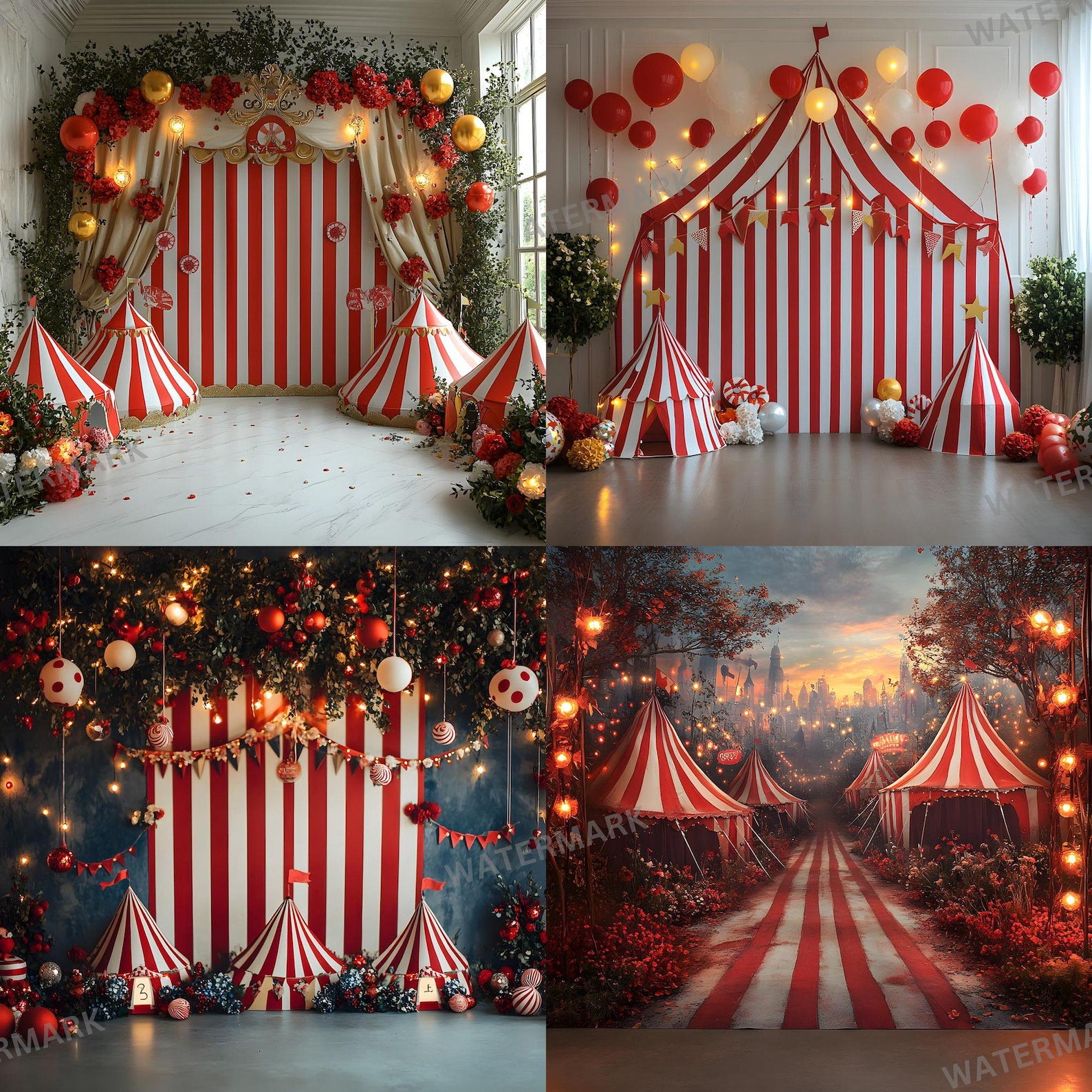 30 Circus Carnival Backdrops - Digital Overlays for Photoshop ...