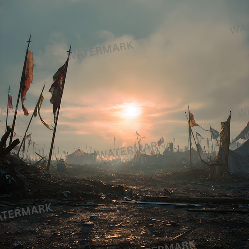 Medieval Battlefield Digital Backdrop, Photography Background, Dark ...
