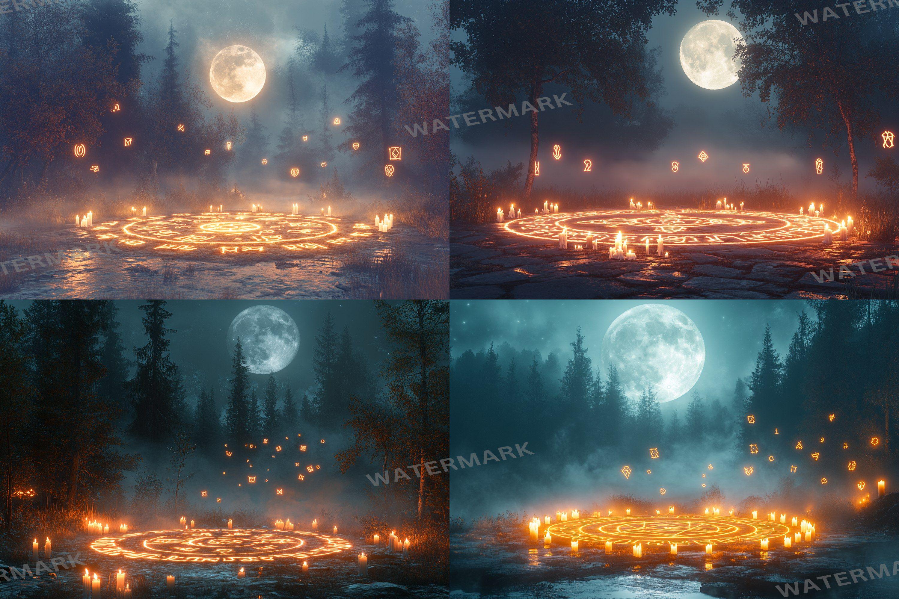Full Moon Ritual Backdrops - Moonlight Photography Backgrounds ...