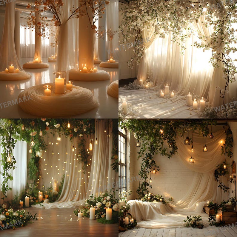 15 Intimate Wedding Backdrops - Romantic Digital Backgrounds for ...