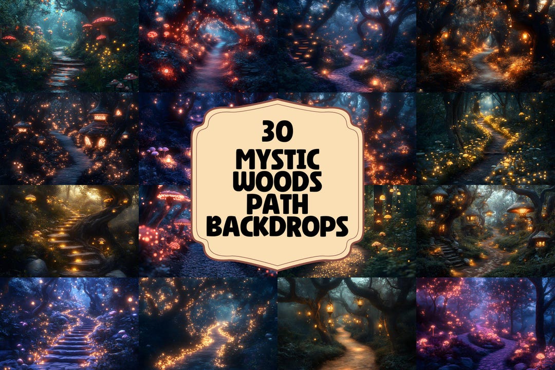 30 Mystic Woods Path Backdrops for Digital and Video Use | Enchanting ...