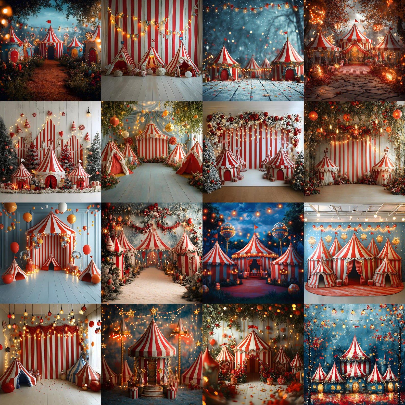 25 Circus Carnival Backgrounds - Photoshop Master Overlays, Fair ...