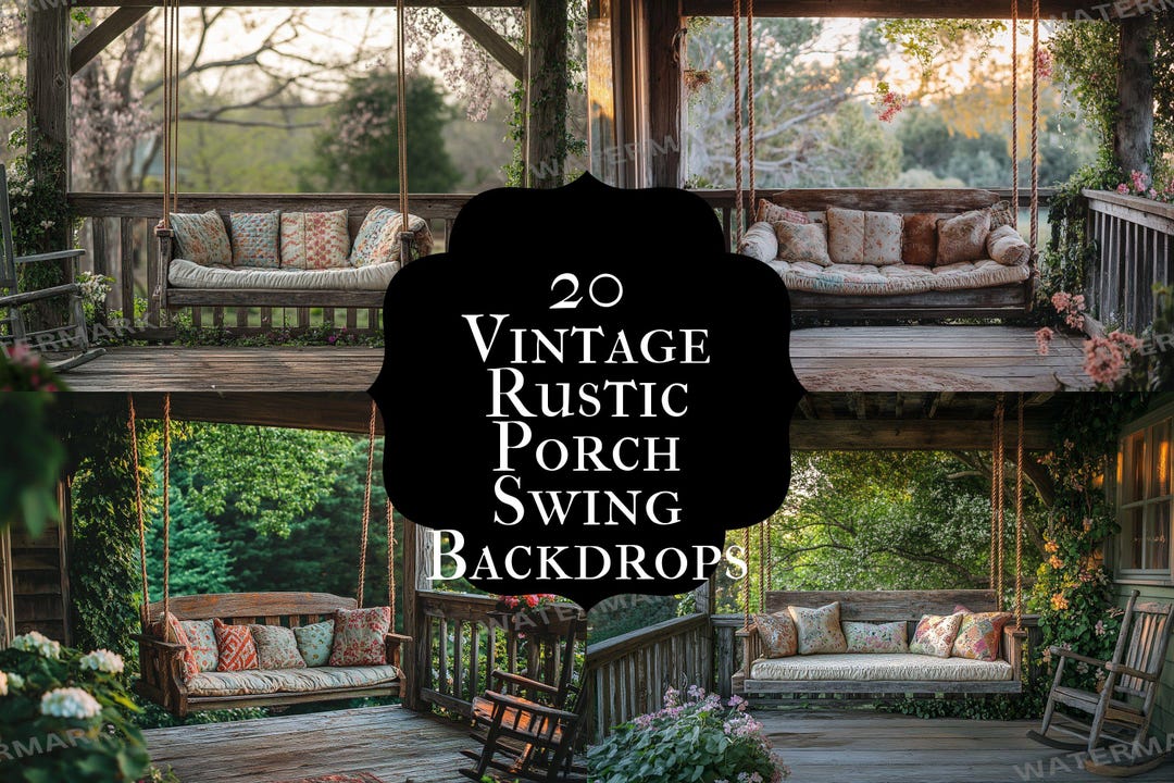 Vintage Porch Swing Digital Backdrop - Rustic Photography Background ...