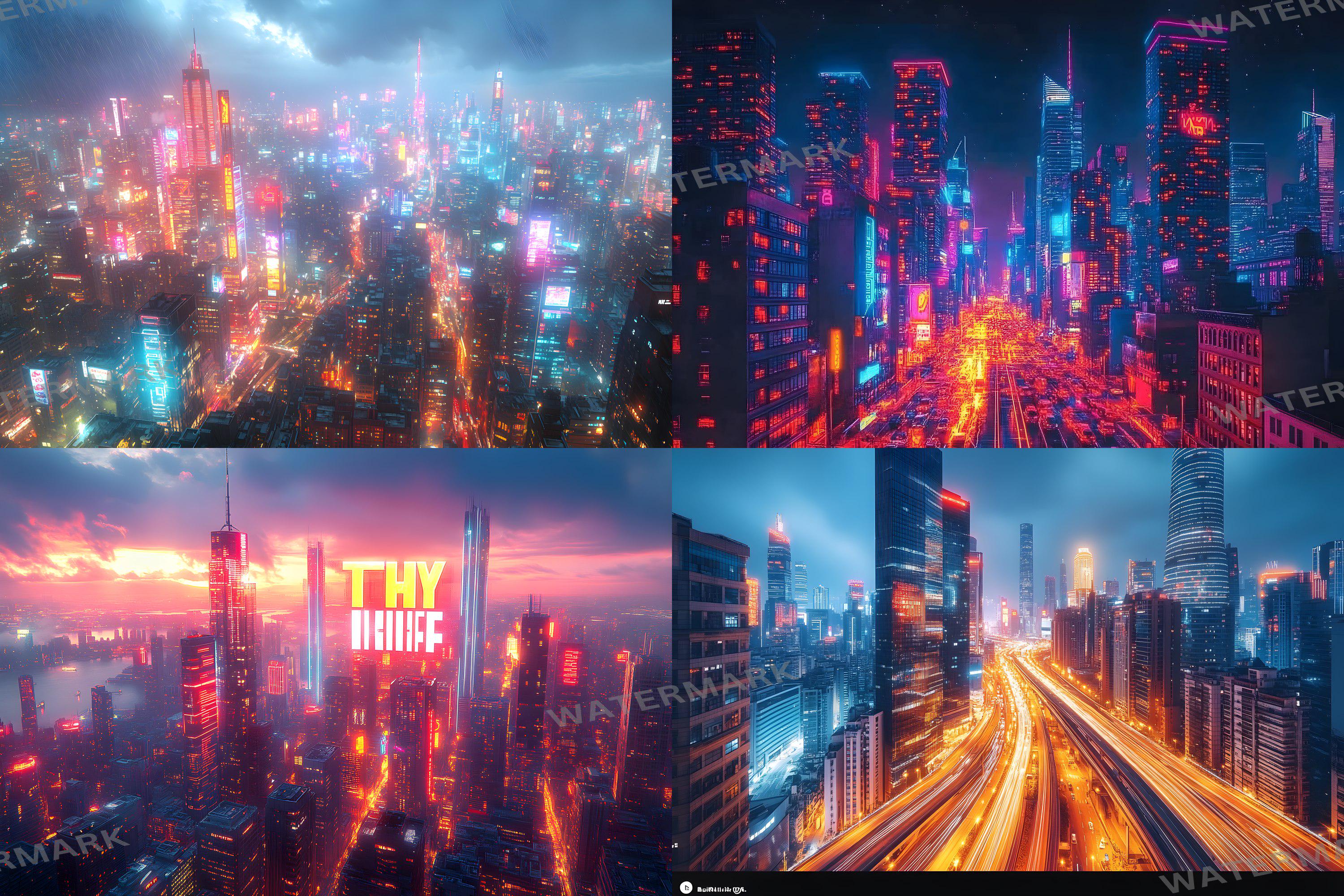 Neon Cityscape Backdrops | Digital Backgrounds for Cyberpunk & Sci-fi ...
