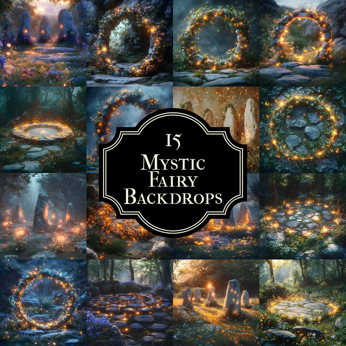 Enchanting Fairy Tale Photoshop Overlay Backdrops 15 Magical Forest, Arch, and Pathway Scenes ...