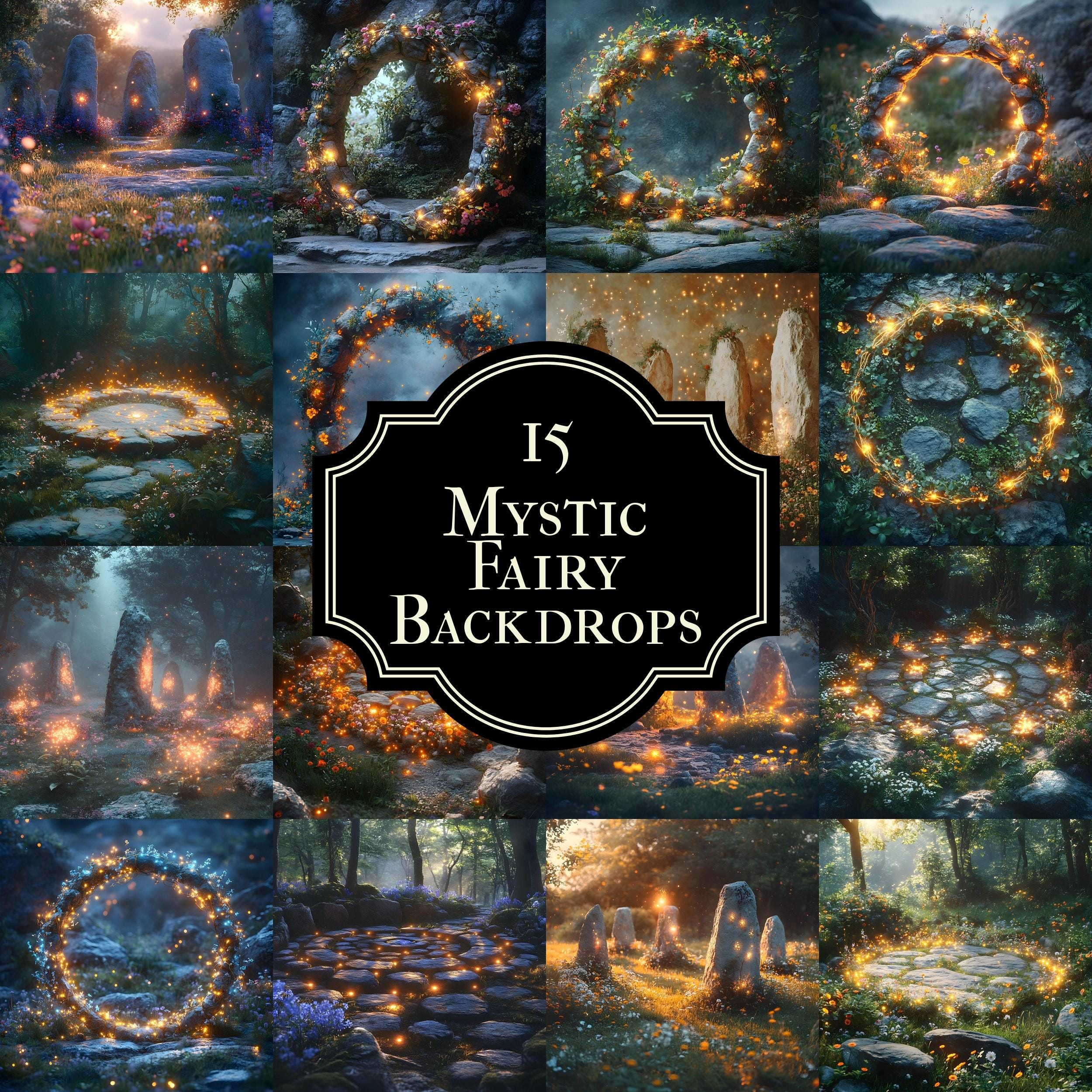 Enchanting Fairy Tale Photoshop Overlay Backdrops 15 Magical Forest, Arch, and Pathway Scenes ...