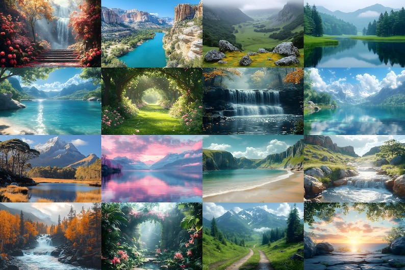 100 Scenic Nature Backdrops – Landscape Digital Backgrounds (jpgs) - Etsy