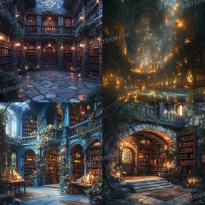 20 Enchanted Library Backdrops - Magical Backgrounds, Photoshop, Master ...