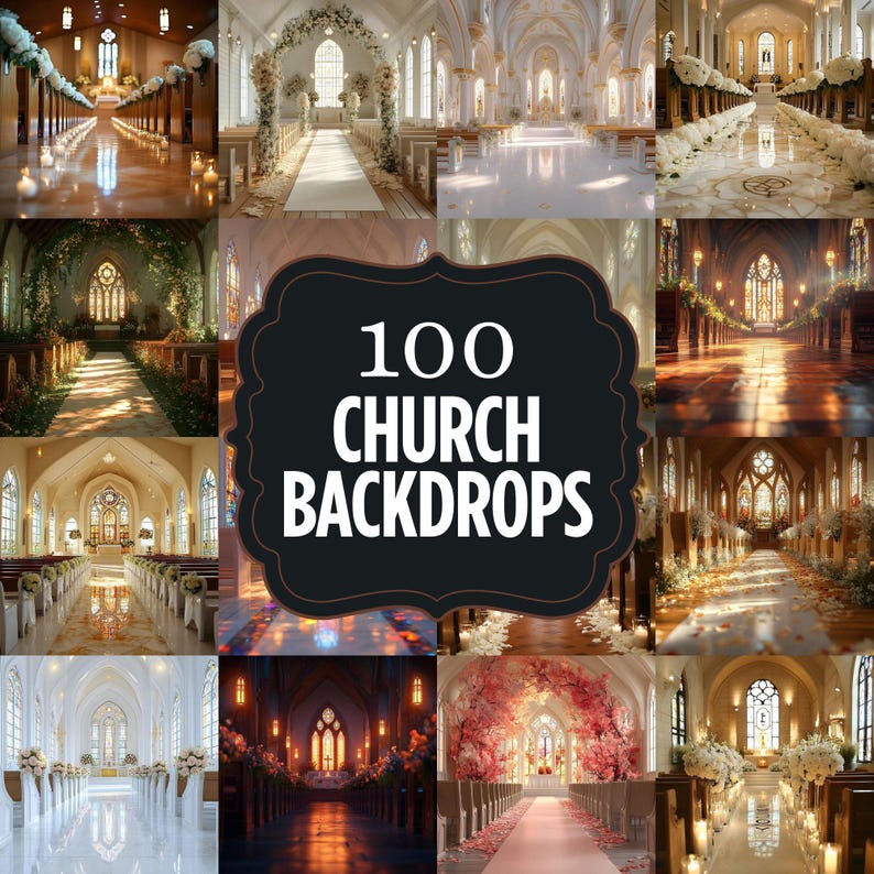 Elegant Church Wedding Backdrops | Virtual Event Photography ...