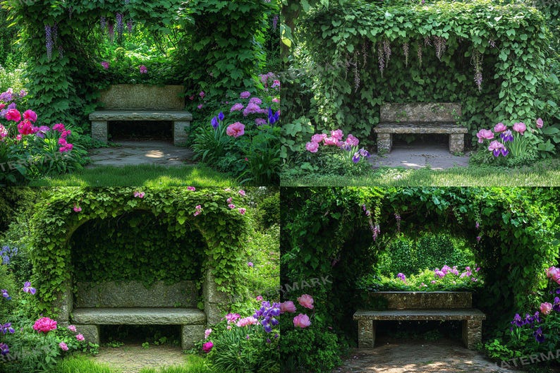 Vine Garden Alcove Backdrop: 25 Pngs for Portrait Photography Props ...