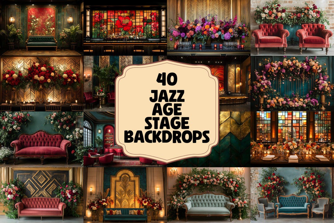 40 Jazz Age Stage Backdrops - Vintage Art Deco Theater and Gatsby ...