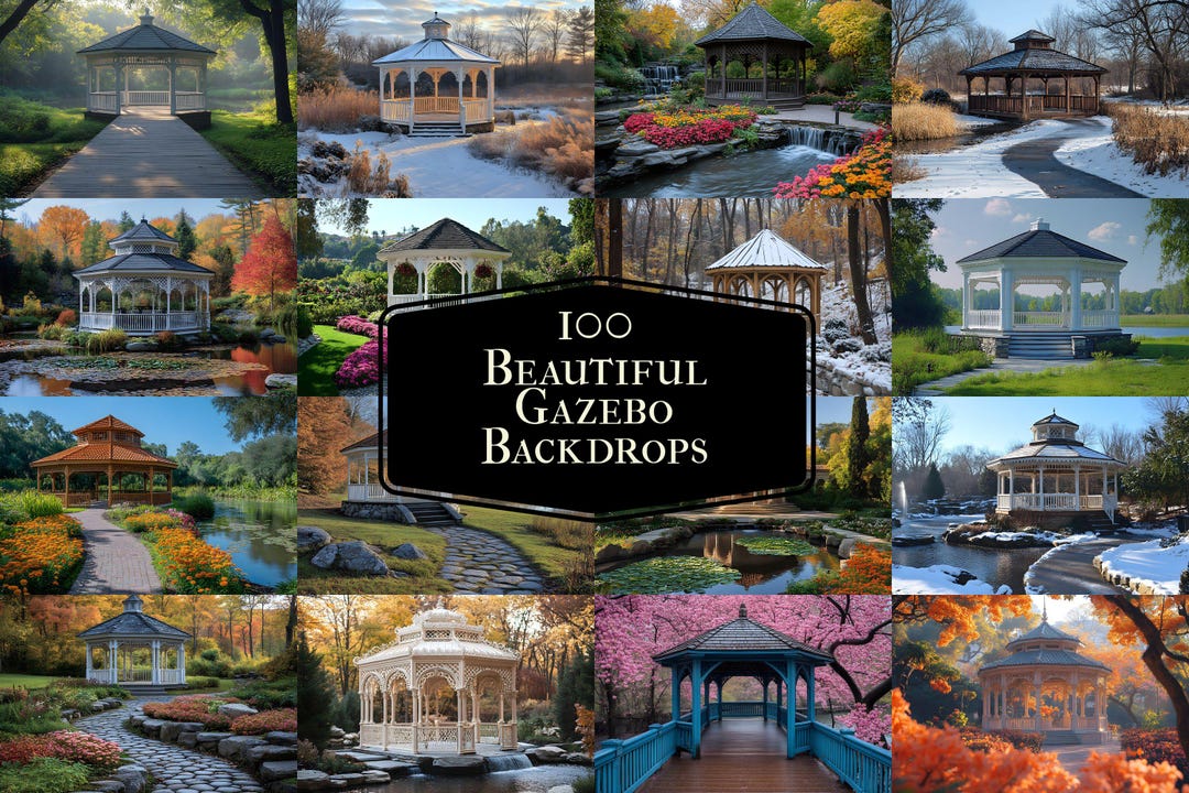 20 Gazebo Backdrops | Digital Outdoor Backgrounds | Enchanting Garden ...