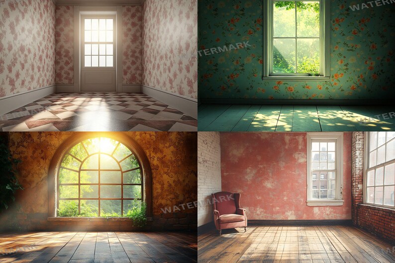 Vintage Wallpaper Backdrop: 25 Pngs for Retro Room Interiors, Antique ...