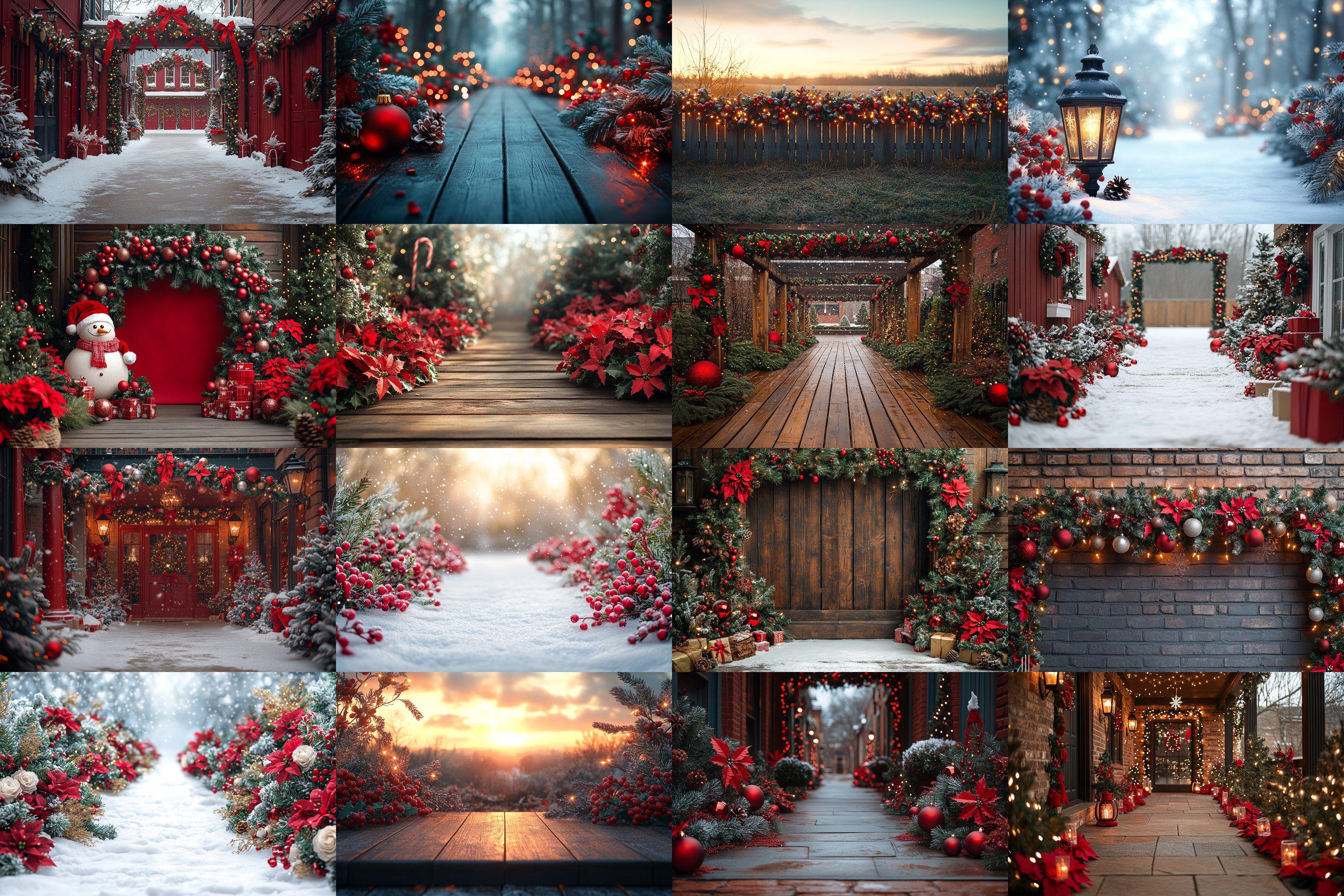 Christmas Outdoor Backgrounds Collection – Winter Holiday-themed ...