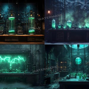 Mad Scientist Lab Backdrop, Dark Science Laboratory, Gothic Alchemy ...