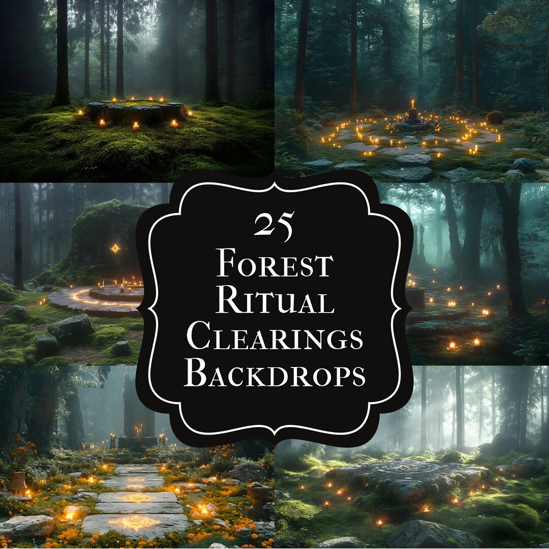 Forest Digital Backdrop Bundle, Ritual Clearing Backgrounds, Magical ...